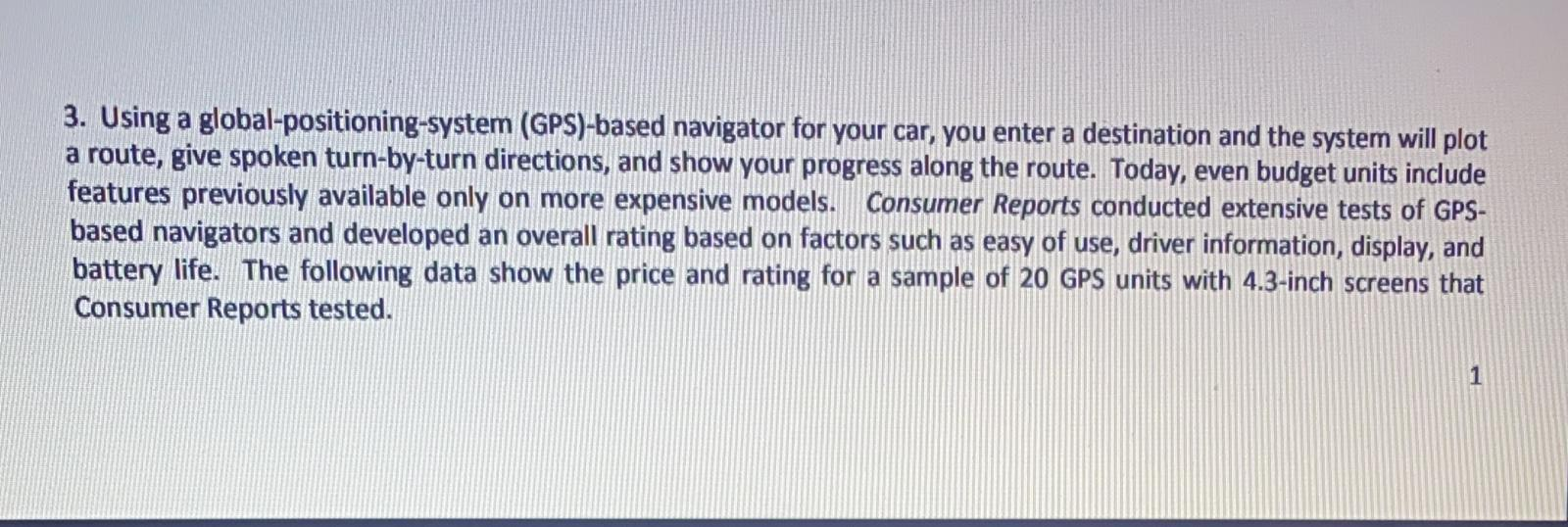 3. Using a global-positioning system (GPS)-based | Chegg.com