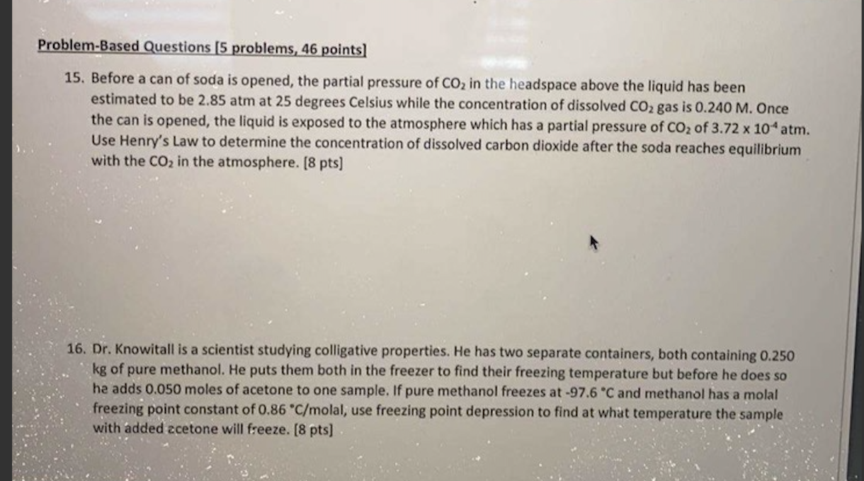 Solved Problem-Based Questions (5 problems, 46 points 15. | Chegg.com