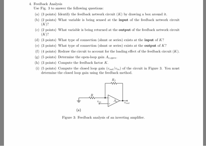 Solved Feedback Analysis Use Fig. 3 to answer the following | Chegg.com