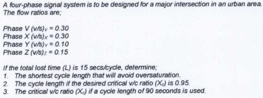 Solved A four-phase signal system is to be designed for a | Chegg.com