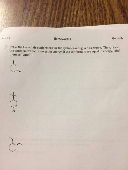 Solved Draw the two chair conformers for the cyclohexanes | Chegg.com