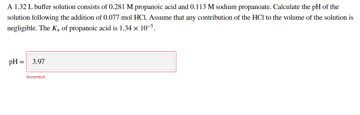 Solved A 1.32 L buffer solution consists of 0.281 M | Chegg.com