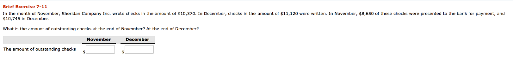 Solved Brief Exercise 7-11 In the month of November, | Chegg.com Solved Brief Exercise 7-11 In the month of November, | Chegg.com