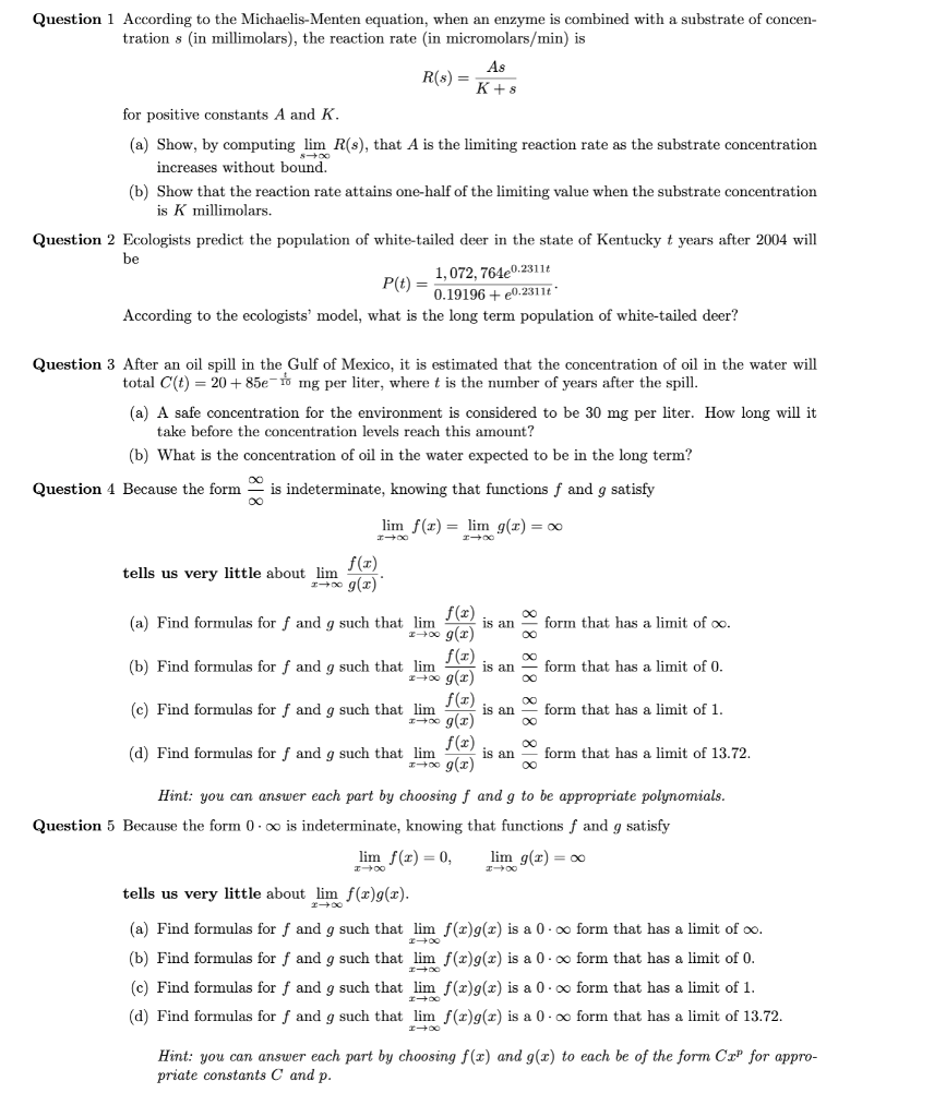 Solved Question 1 According to the Michaelis-Menten | Chegg.com