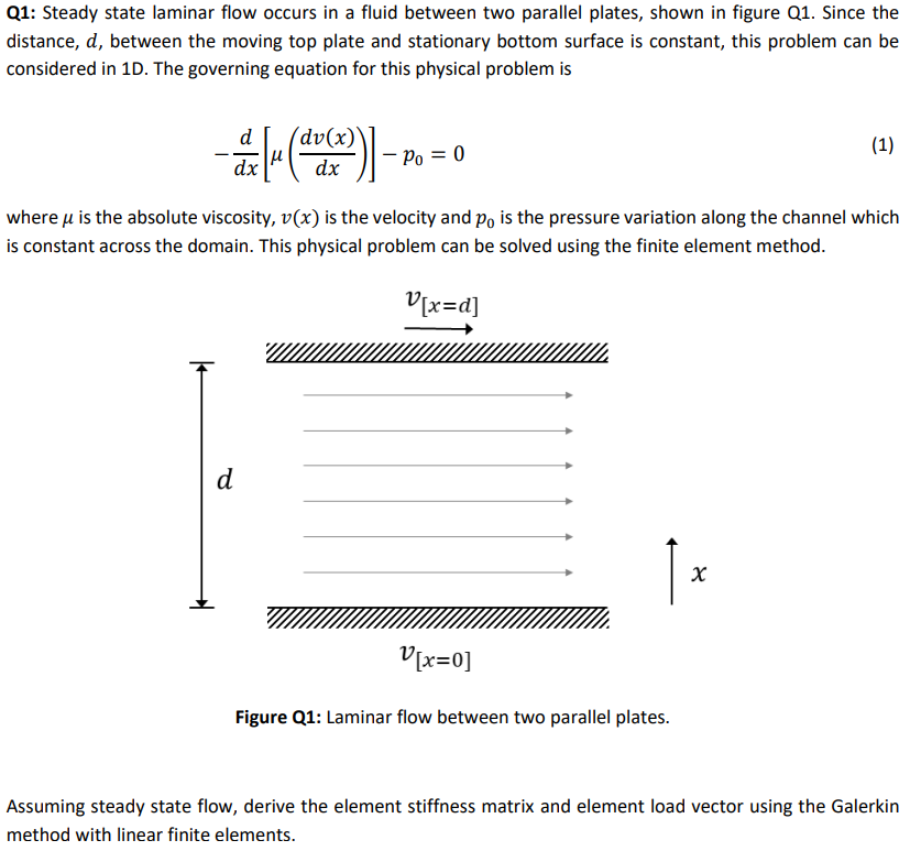 Solved Q1: Steady state laminar flow occurs in a fluid | Chegg.com