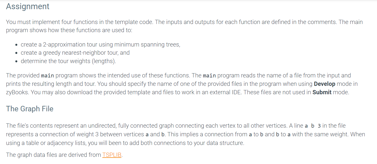 Solved You must implement four functions in the template | Chegg.com