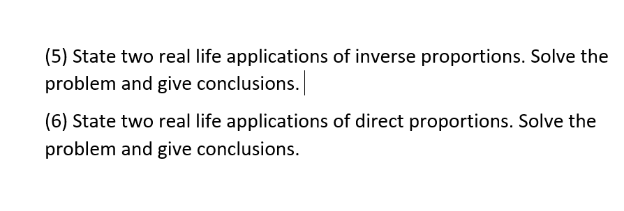 Solved (5) State two real life applications of inverse | Chegg.com