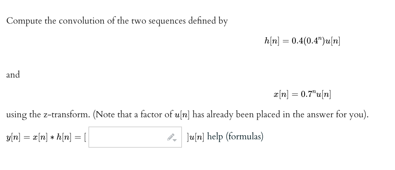 Solved Compute the convolution of the two sequences defined | Chegg.com