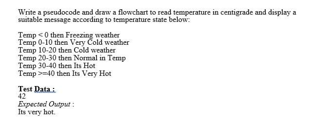 Solved Write a pseudocode and draw a flowchart to read | Chegg.com