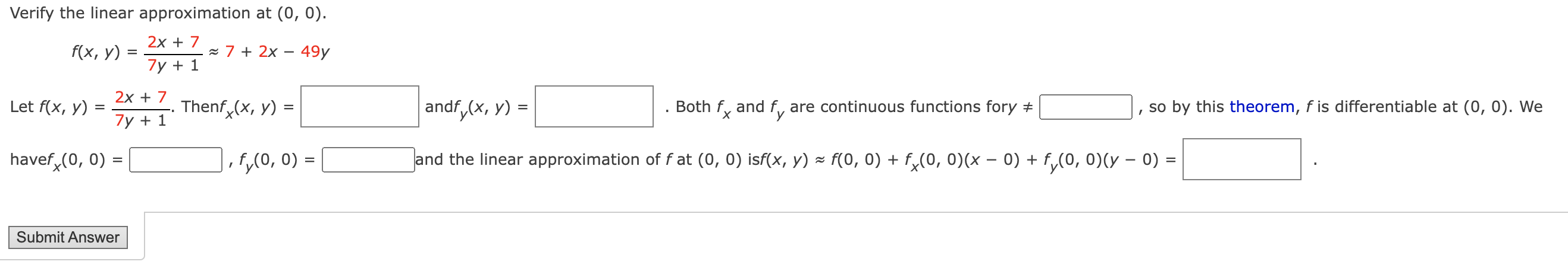 Solved Verify The Linear Approximation At 0 0