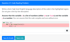 Solved Question 21: Code Reading Problem Write a short, | Chegg.com