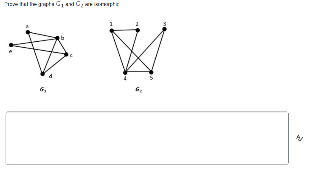 Solved Prove that the graphs G1 and G2 are isomorphic. | Chegg.com