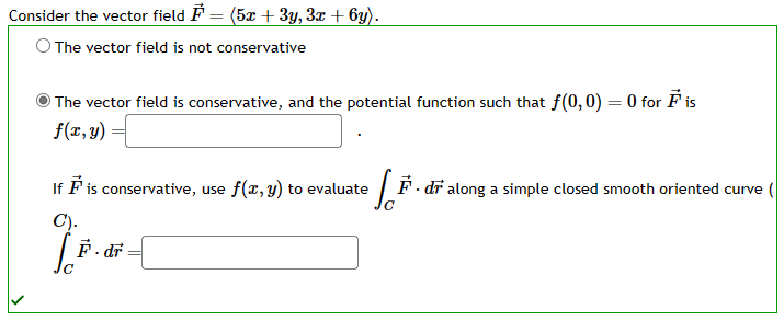 Solved Consider the vector field vec(F)=(:5x+3y,3x+6y:).The | Chegg.com