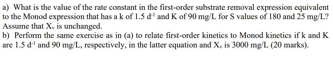Solved a) What is the value of the rate constant in the | Chegg.com