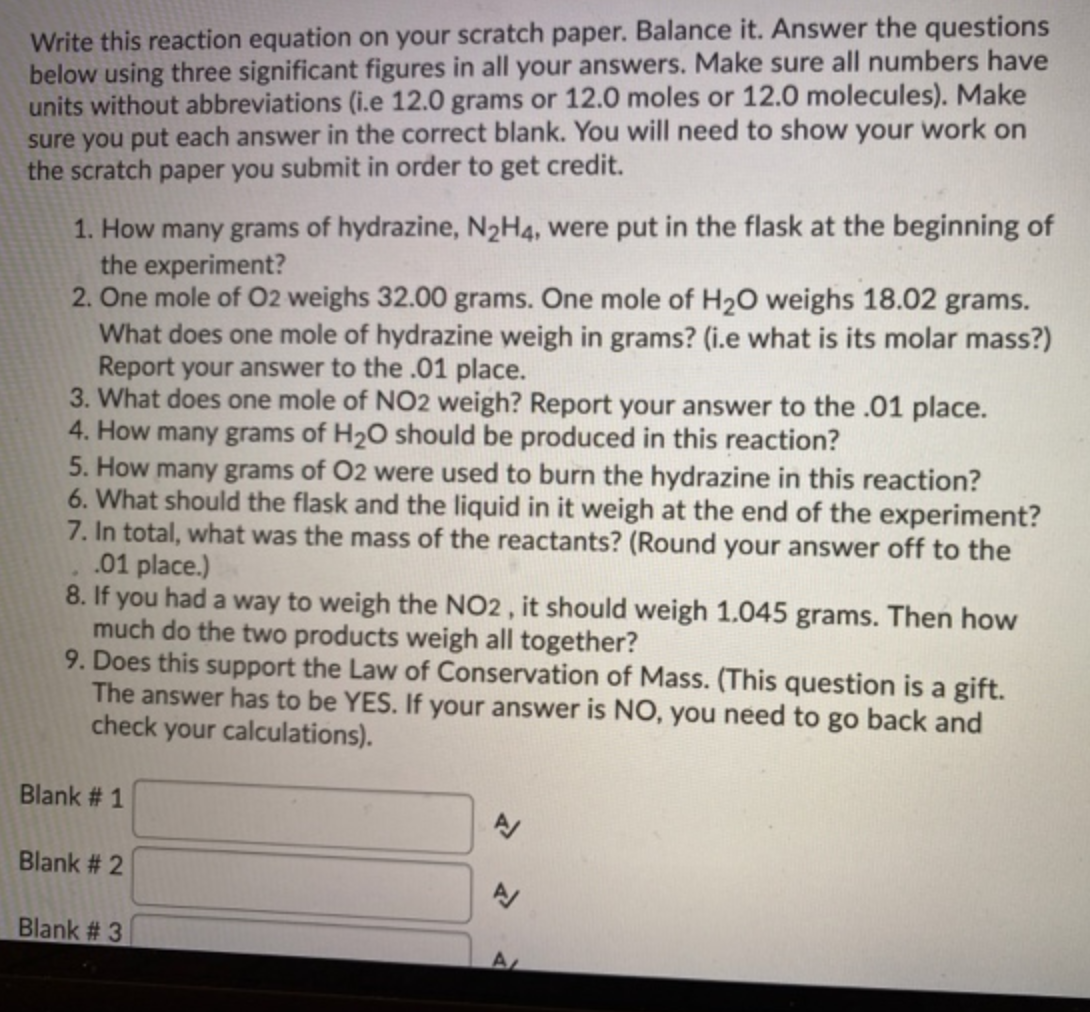 Solved Hydrazine is a liquid with the formula N2H4. Burning | Chegg.com