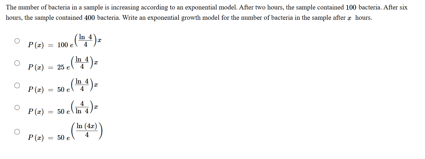 Solved The number of bacteria in a sample is increasing | Chegg.com