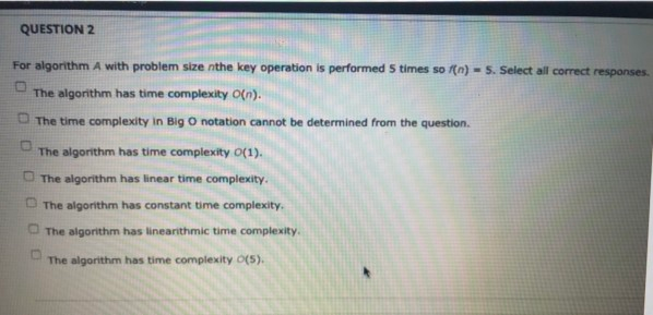 Solved For Algorithm A With Problem Size N The Key Operator 