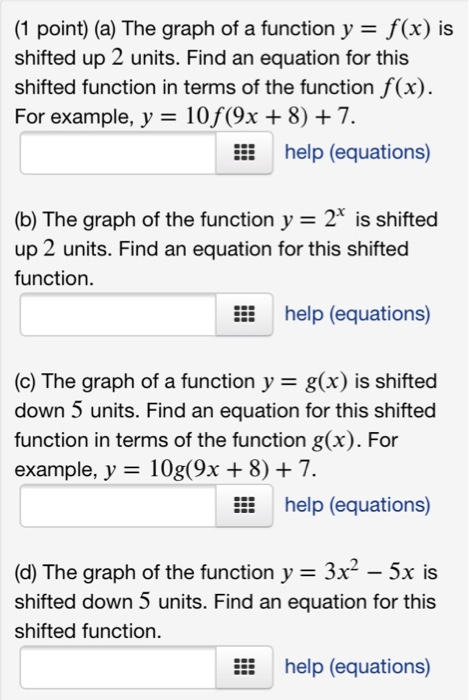 Solved (1 point) (a) The graph of a function y- f(x) is | Chegg.com