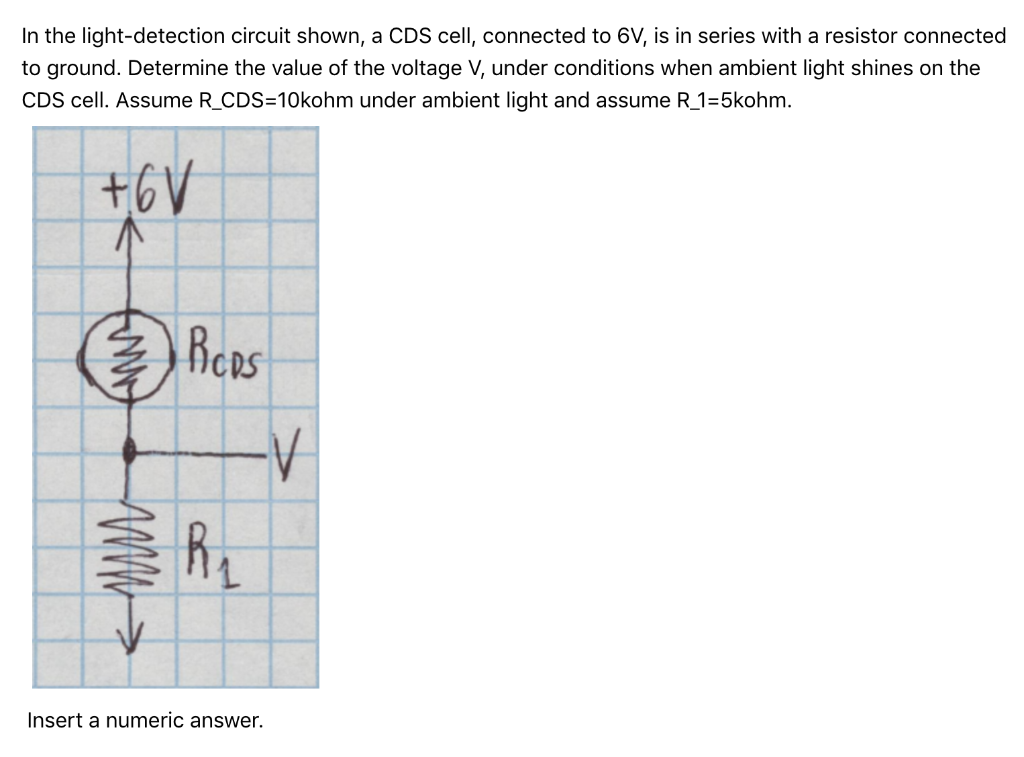 Solved In the light-detection circuit shown, a CDS cell, | Chegg.com