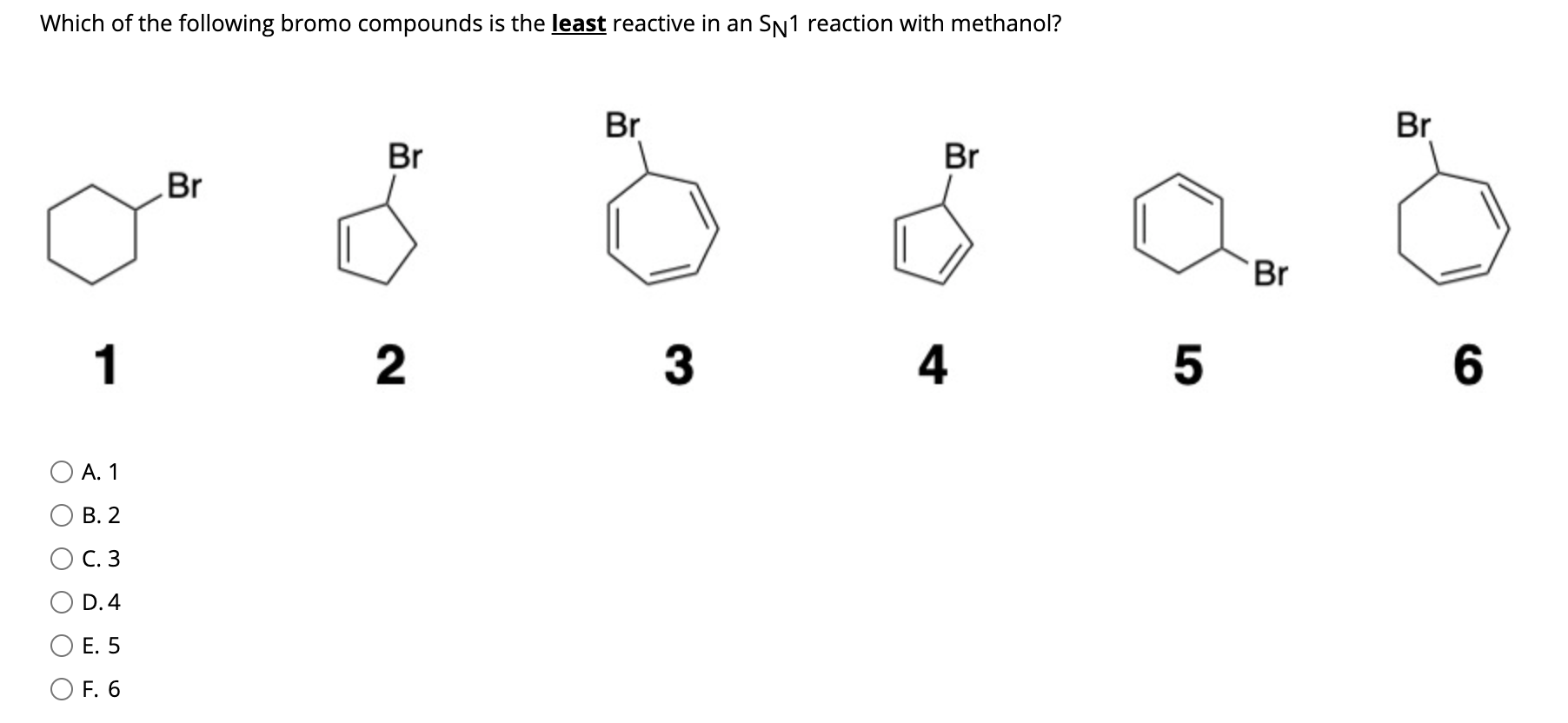 Solved Which of the following bromo compounds is the least | Chegg.com