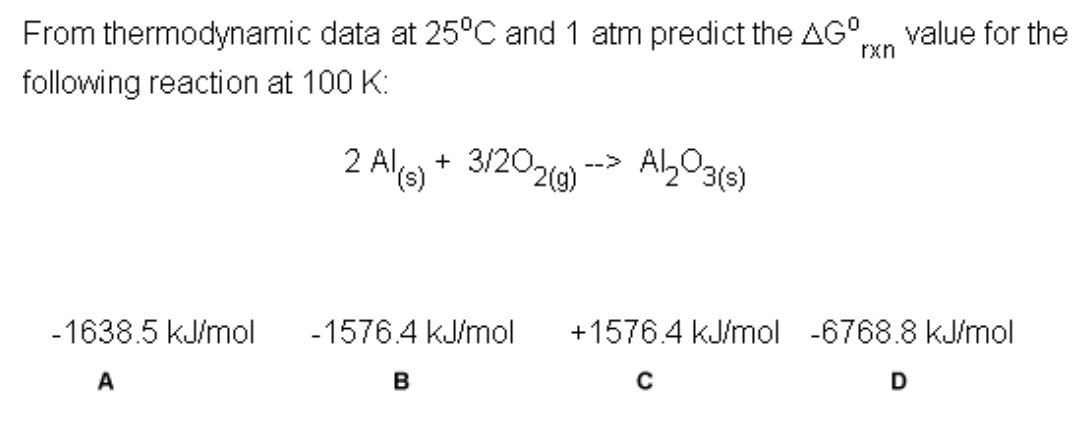 Solved From thermodynamic data at 25∘C and 1 atm predict the | Chegg.com