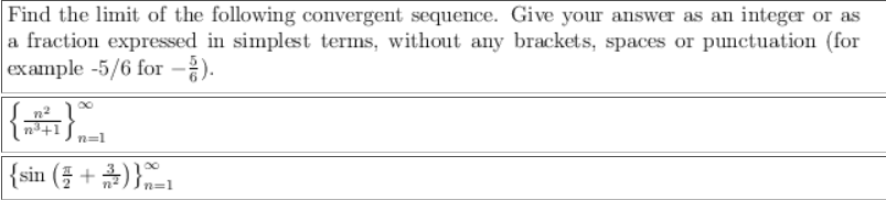 Solved Find the limit of the following convergent sequence. | Chegg.com
