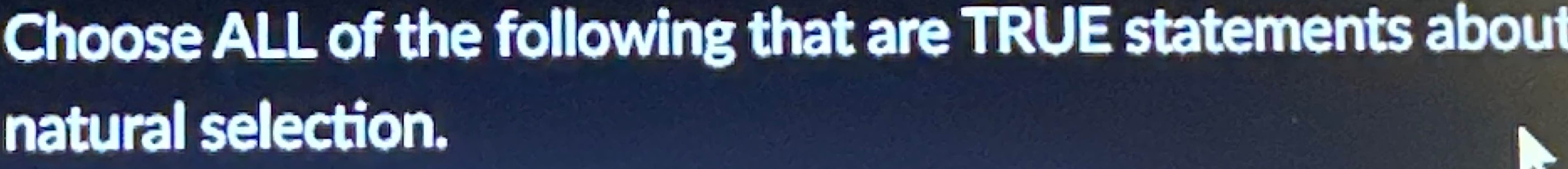 Solved Choose ALL of the following that are TRUE statements | Chegg.com