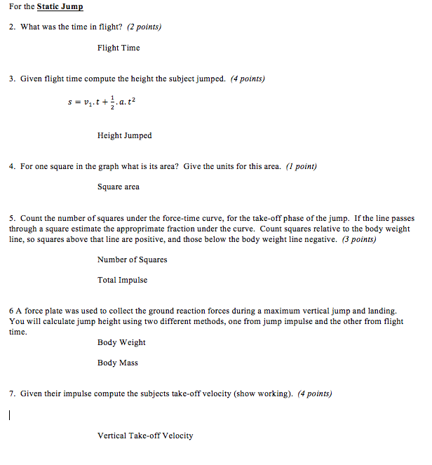 Solved Static Start Jump - Vertical Ground Reaction Force | Chegg.com