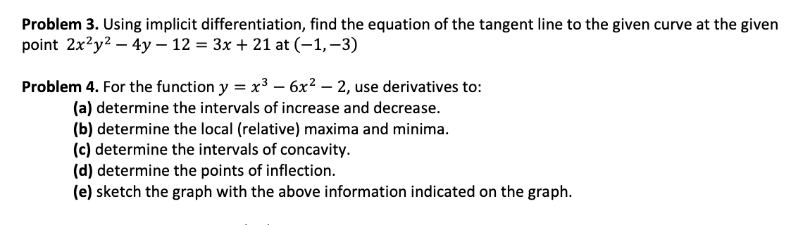 Solved Problem 3. Using implicit differentiation, find the | Chegg.com