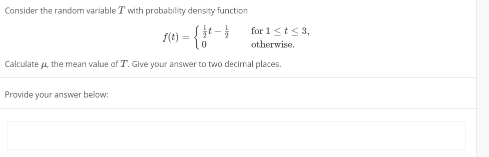 Solved Consider the random variable T with probability | Chegg.com
