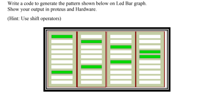 Write a code to generate the pattern shown below on | Chegg.com