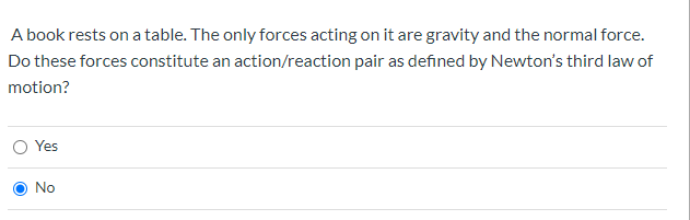 Solved A book rests on a table. The only forces acting on it | Chegg.com