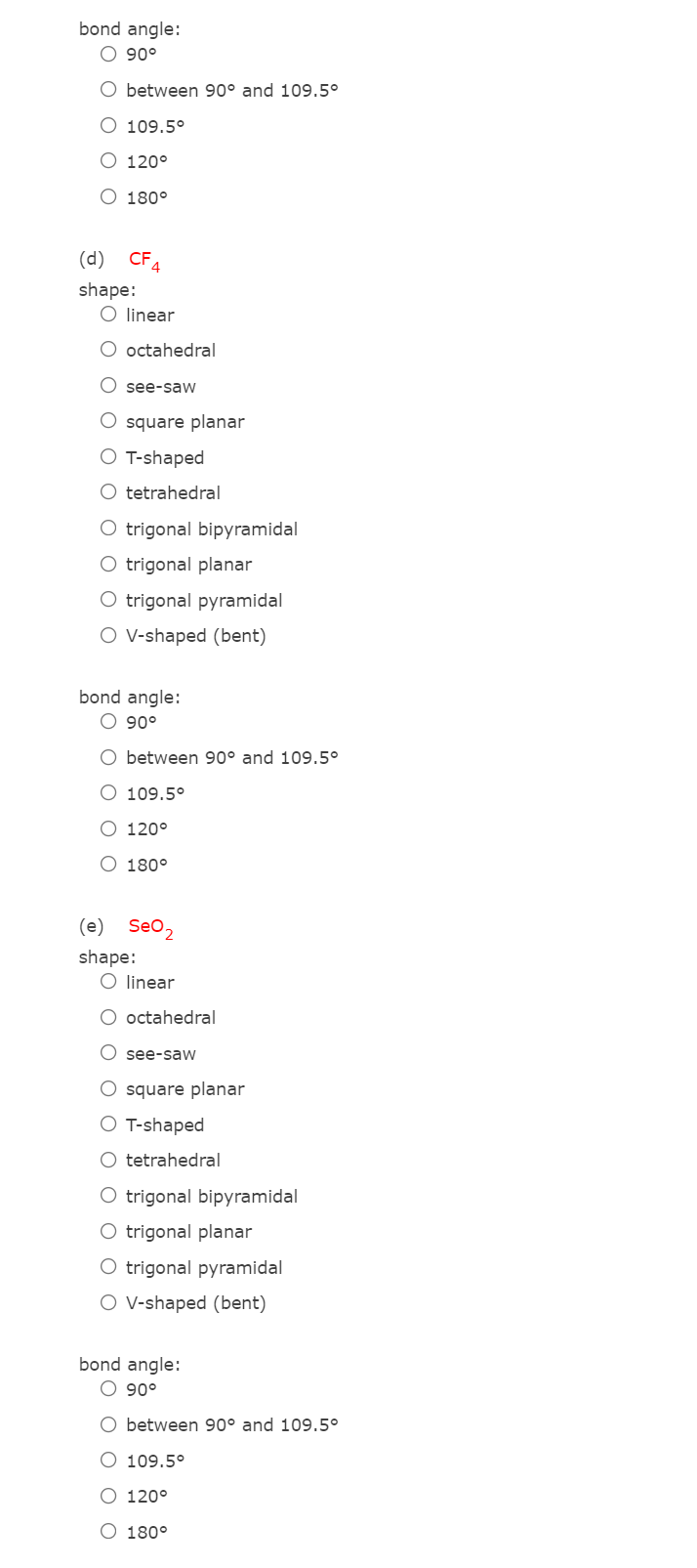 Solved Predict the molecular structure and the bond angles | Chegg.com