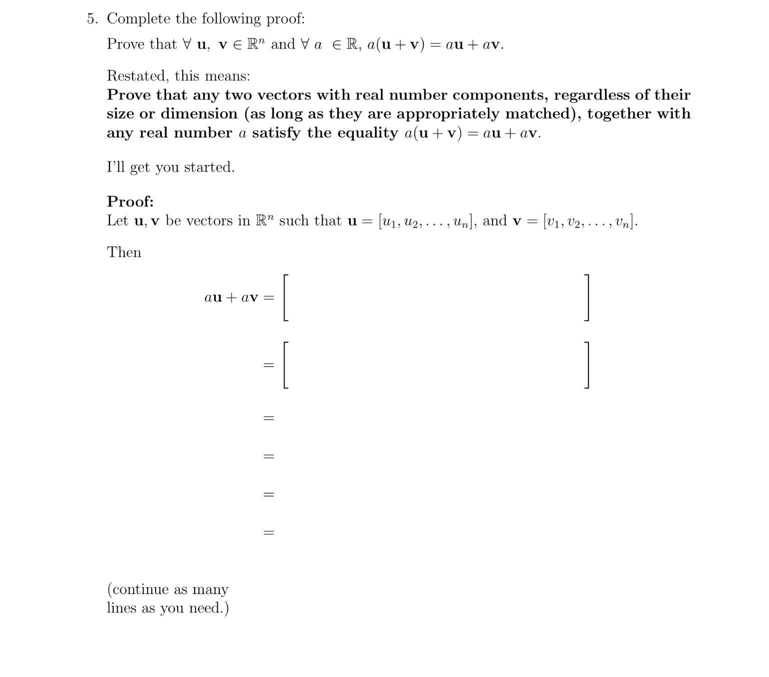 Solved Complete the following proof:Prove that AAu,vinRn | Chegg.com