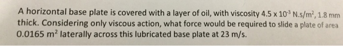 Solved A horizontal base plate is covered with a layer of | Chegg.com