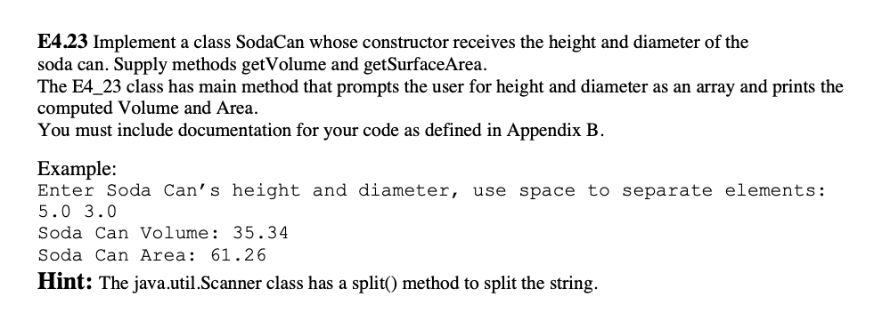 Solved E4.23 Implement a class SodaCan whose constructor | Chegg.com