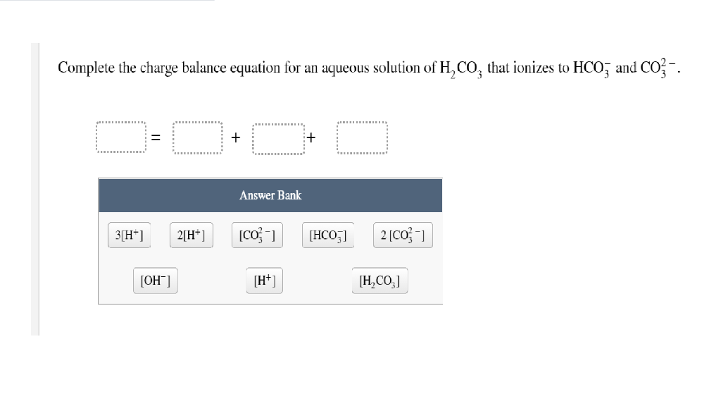 Solved Complete the charge balance equation for an aqueous | Chegg.com