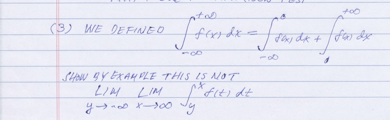 Solved (3) MIE DEFINED ∫−∞+∞f(x)dx=∫−∞0f(x)dx+∫0+∞f(x)dx | Chegg.com