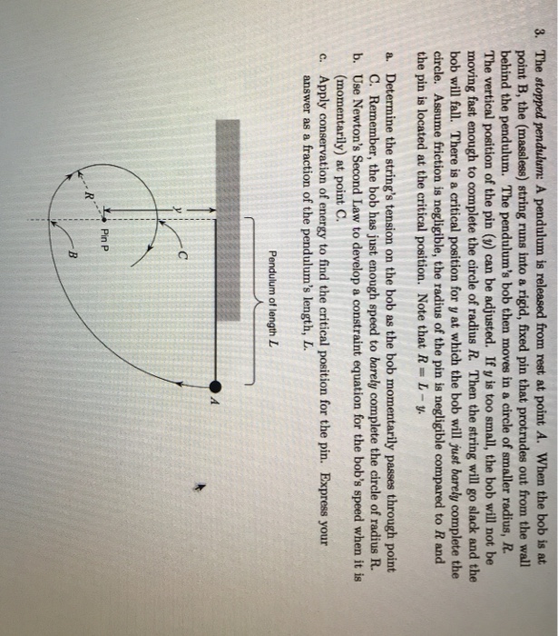 Solved The stopped pendulum: A pendulum is released from | Chegg.com