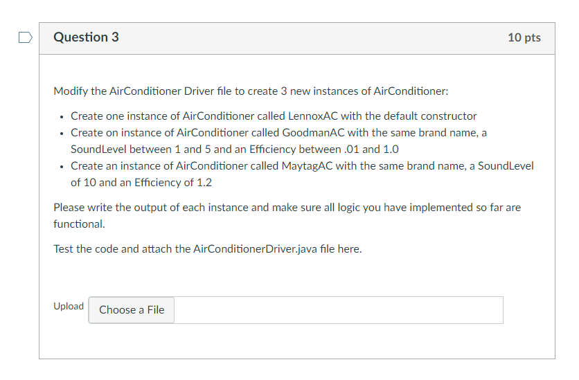 Solved Add the following constructors to the AirConditioner | Chegg.com