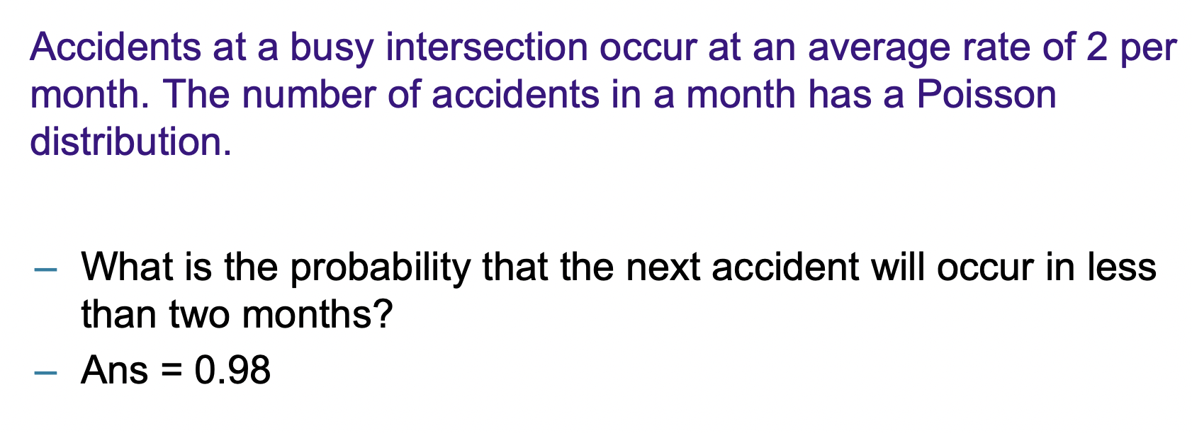 Solved Accidents at a busy intersection occur at an average | Chegg.com