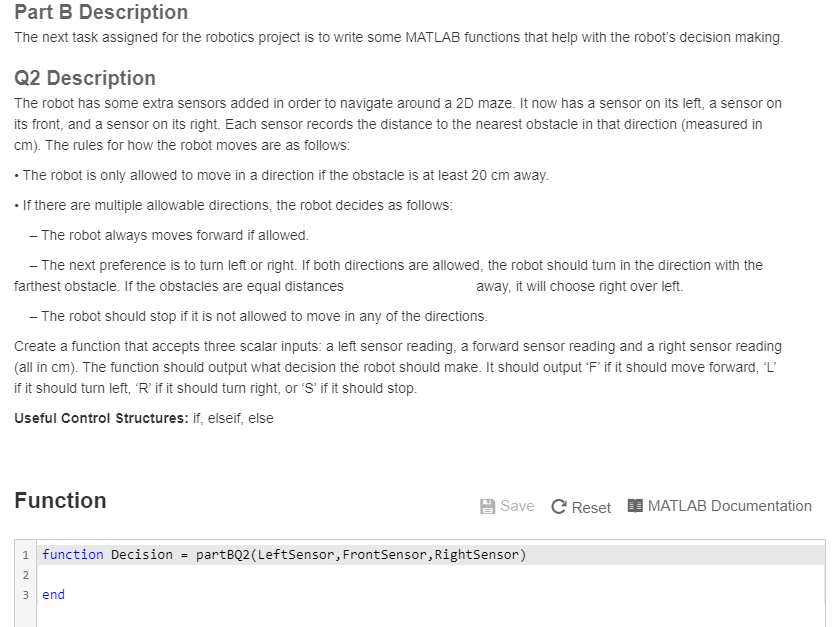 Solved Part B Description The next task assigned for the | Chegg.com