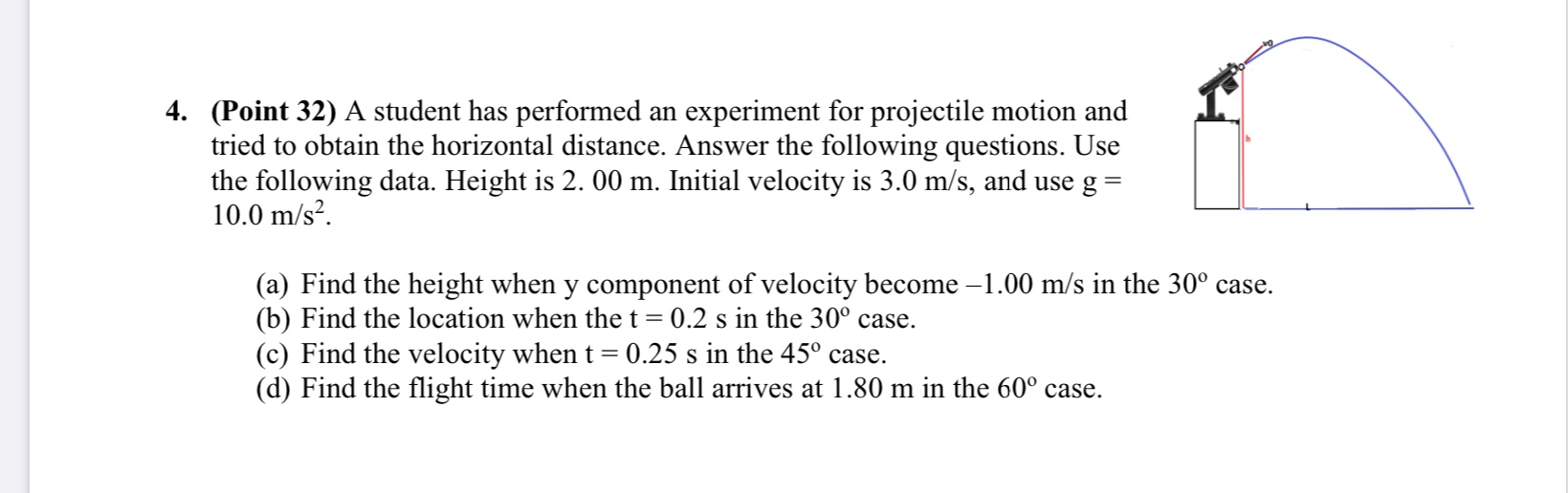 Solved 4. (Point 32) A student has performed an experiment | Chegg.com