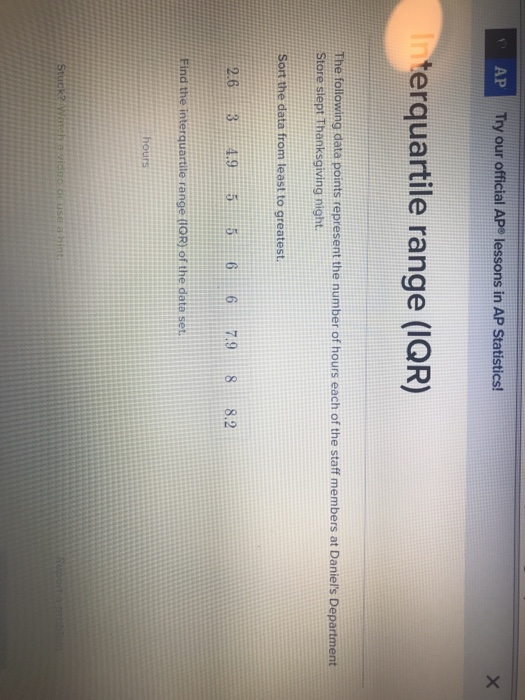 Solved AP Try our official APe lessons in AP Statistics! | Chegg.com