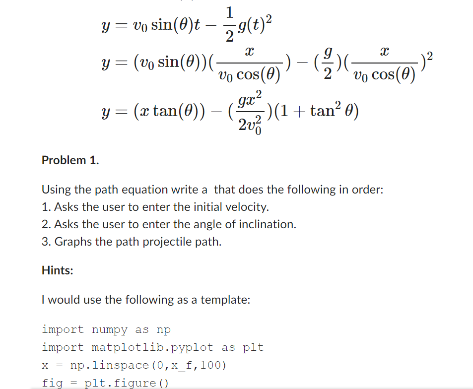 Solved Kinematic Equations In physics, the kinematic | Chegg.com