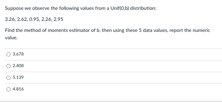 Solved Suppose we observe the following values from a | Chegg.com