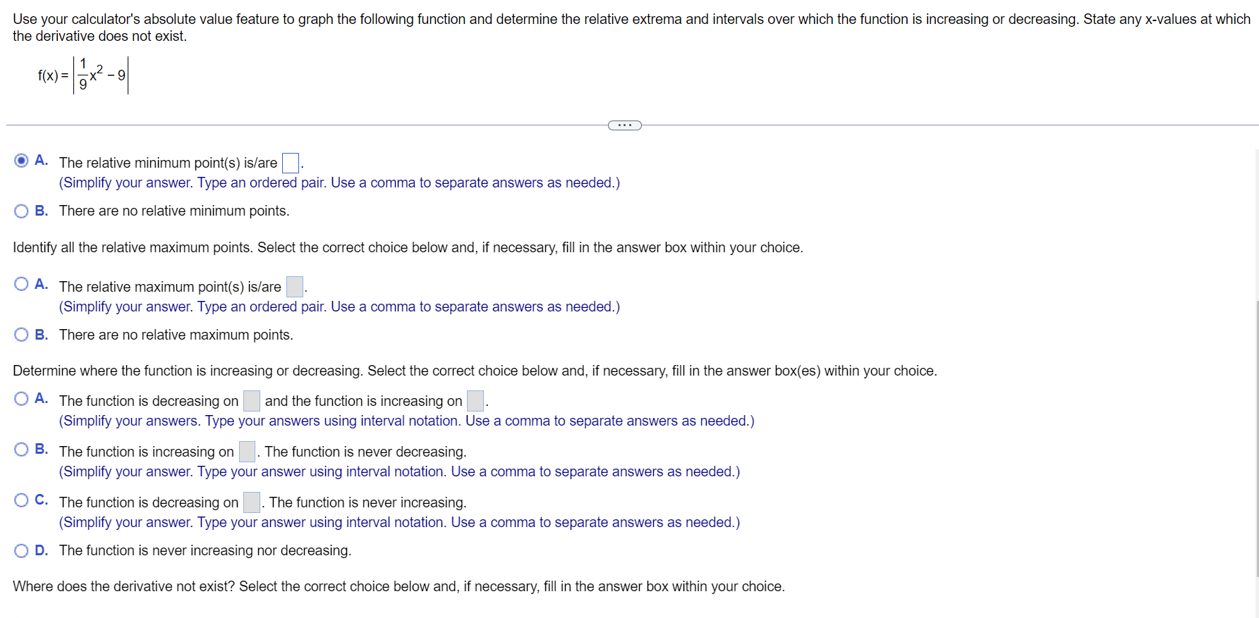 Solved Use your calculator's absolute value feature to graph | Chegg.com