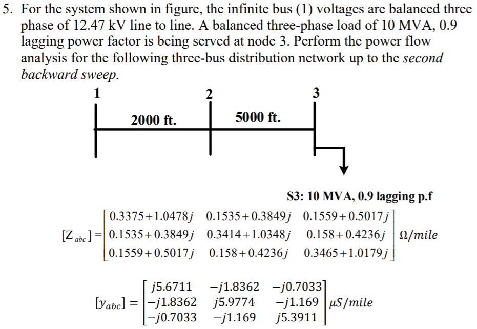 5. For the system shown in figure, the infinite bus | Chegg.com