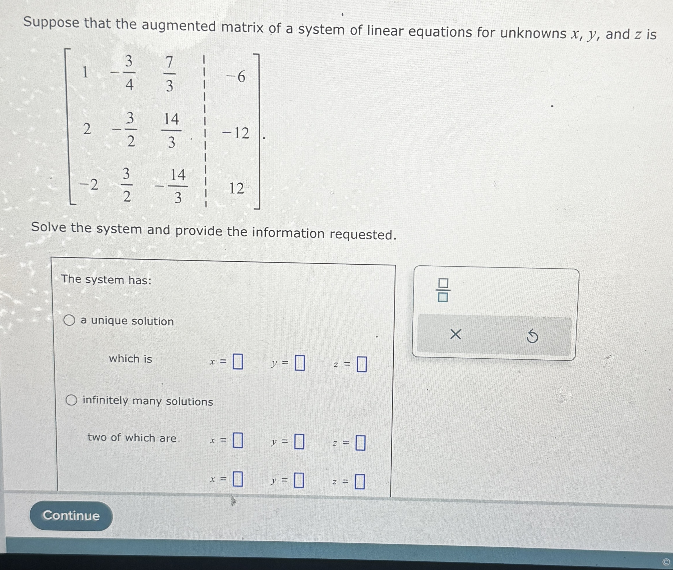 Solved Suppose that the augmented matrix of a system of | Chegg.com