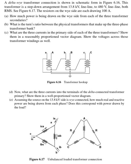 Solved A delta-wye transformer connection is shown in | Chegg.com